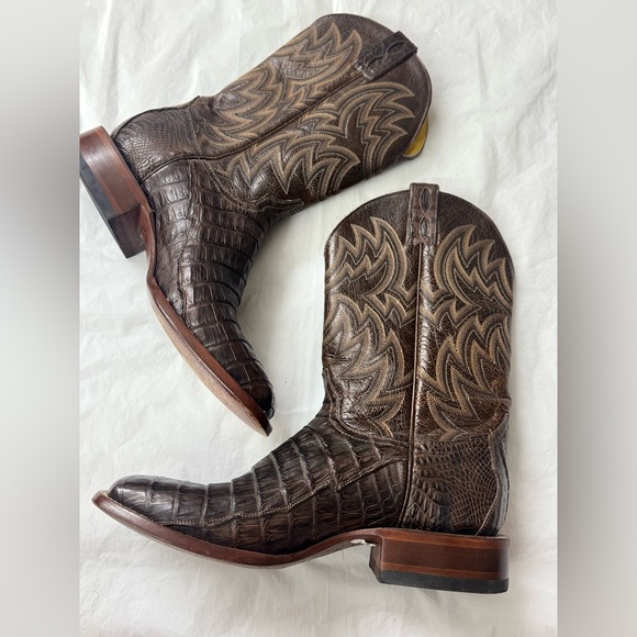 Cavender’S | Shoes | Cavenders Mens Caiman Tail Wide Square Toe Exotic ...